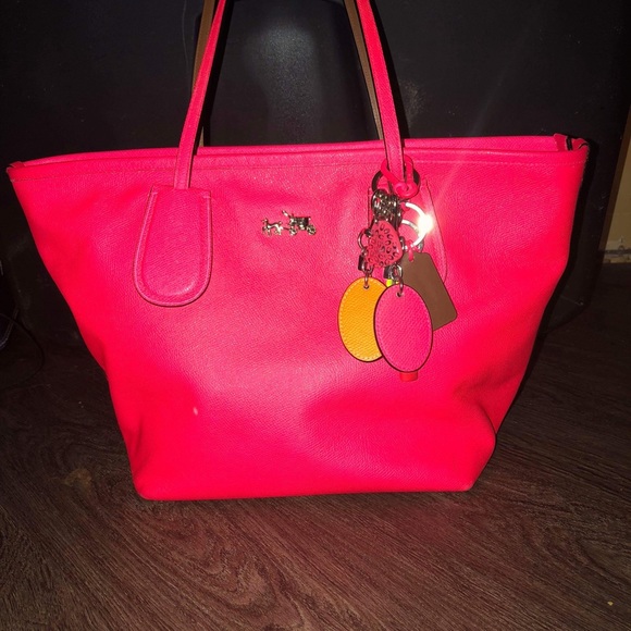 Coach | Bags | Coach Neon Pink Tote Rare Set | Poshmark